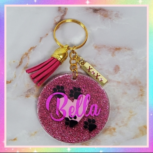 Custom Nicks | Accessories | Handmade Custom Xoxo Paw Print Keychain ...
